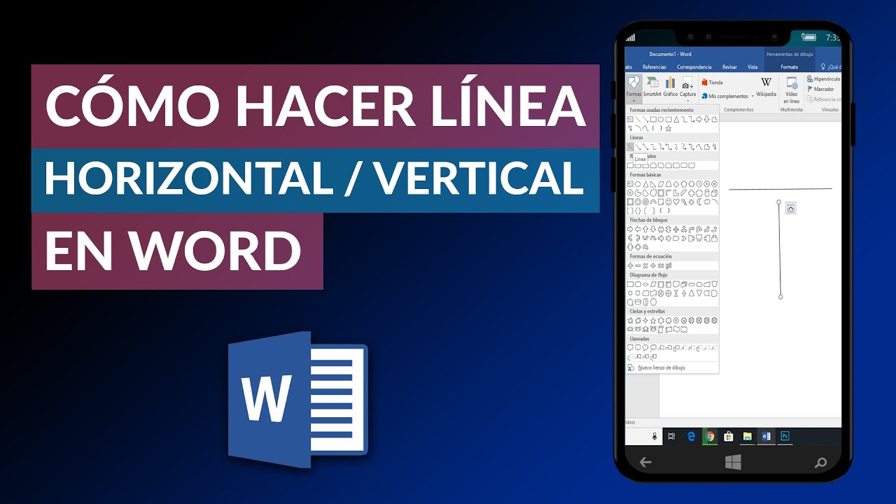 Cómo Hacer Líneas Rectas, Verticales y Horizontales en Word - YouTube