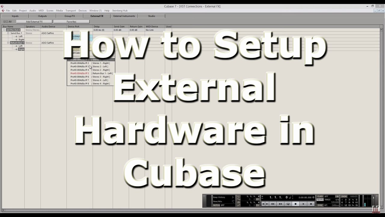 How to set up External Hardware in Cubase - YouTube