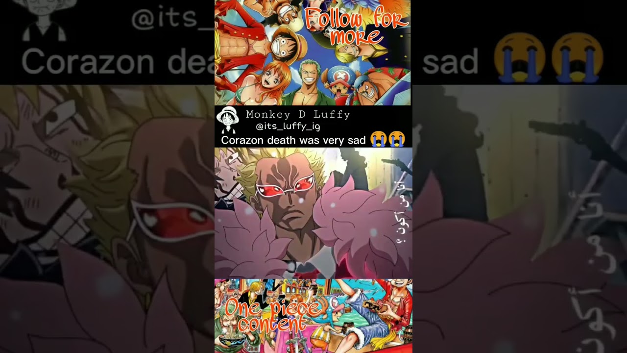 Corazon death was very sad #onepiece #monkeydluffy #zoro #aceonepiece # ...