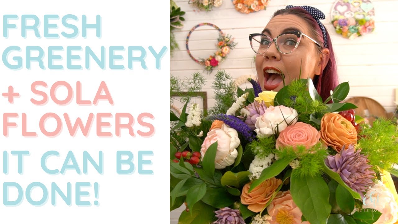 Can you use fresh greenery with sola flowers? Spoiler: you can! - YouTube
