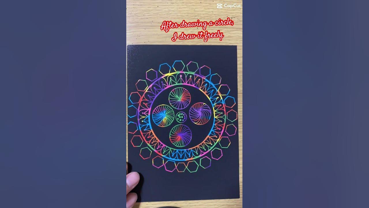 After drawing a circle, I drew it freely.#幾何学模様 #スクラッチ #scratch #shorts ...