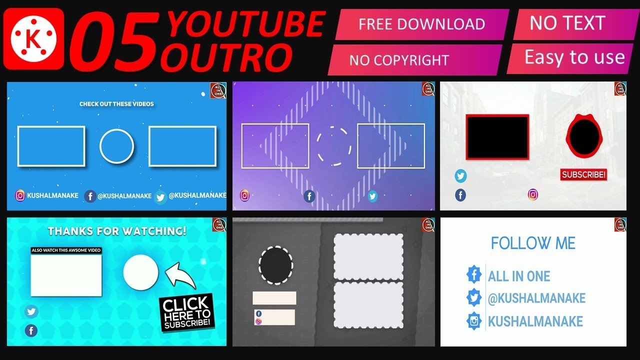 Top 5 Outro template Free download + No copyright - YouTube