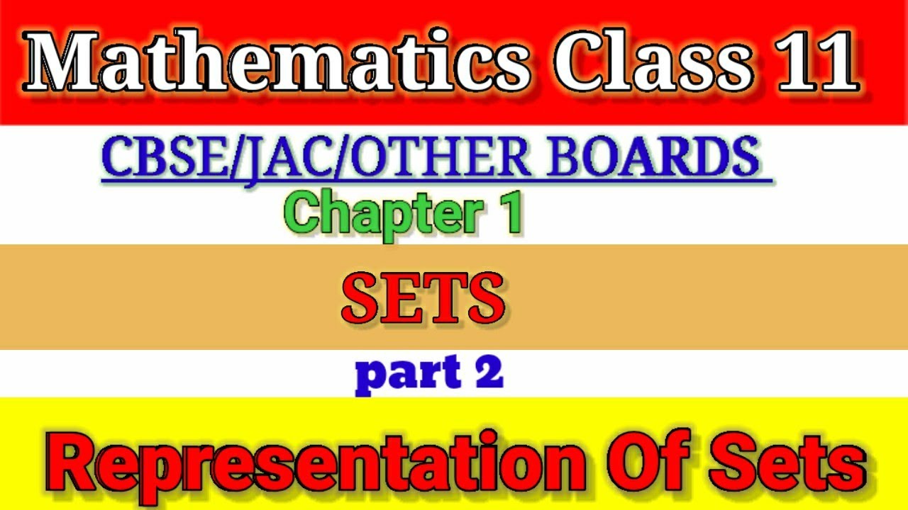 MATHEMATICS CLASS 11 CHAPTER 1 SETS PART 2 MATHEMATICS CLASS 11 CHAPTER 1 SETS PART 2