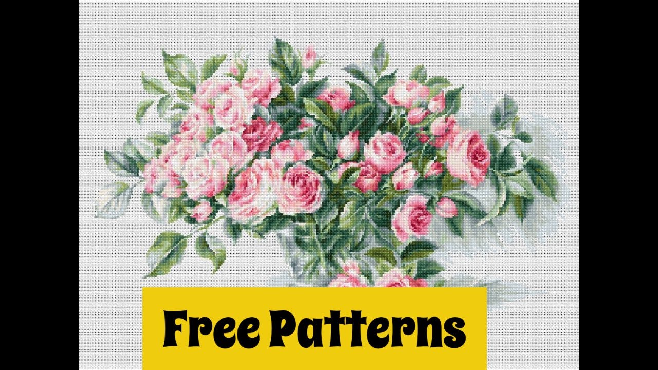Bouquet of Pink/ Large Cross Stitch Patterns Free PDF - YouTube