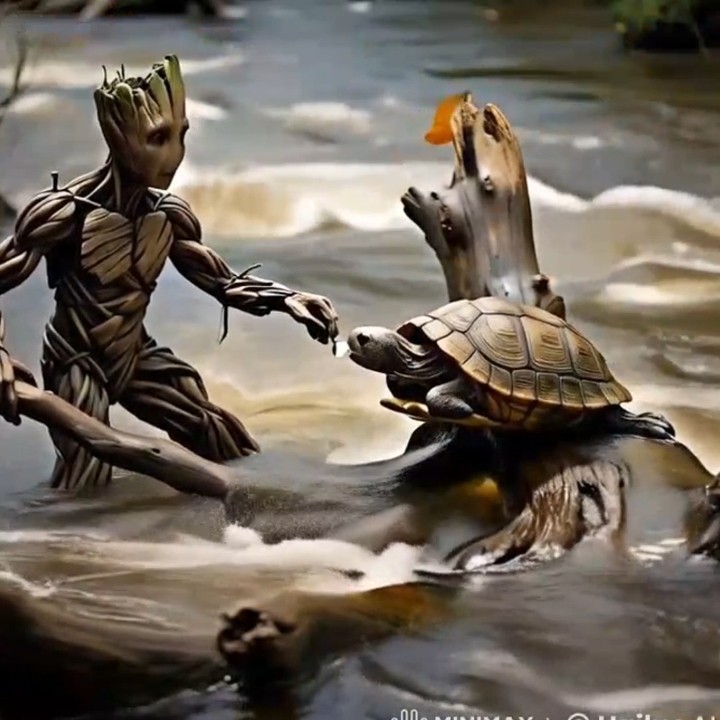 Groot's rescue tha turtle 👽#viralvideo😱👽#tystudio #tyoutubeshort # ...