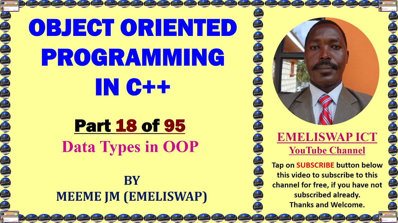 Data Types in Object Oriented Programming using C++ - YouTube