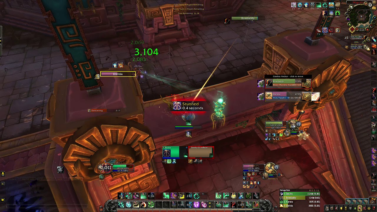 Mistweaver Monk & Arms Warrior VS Beastmaster Hunter & Holy Paladin ...