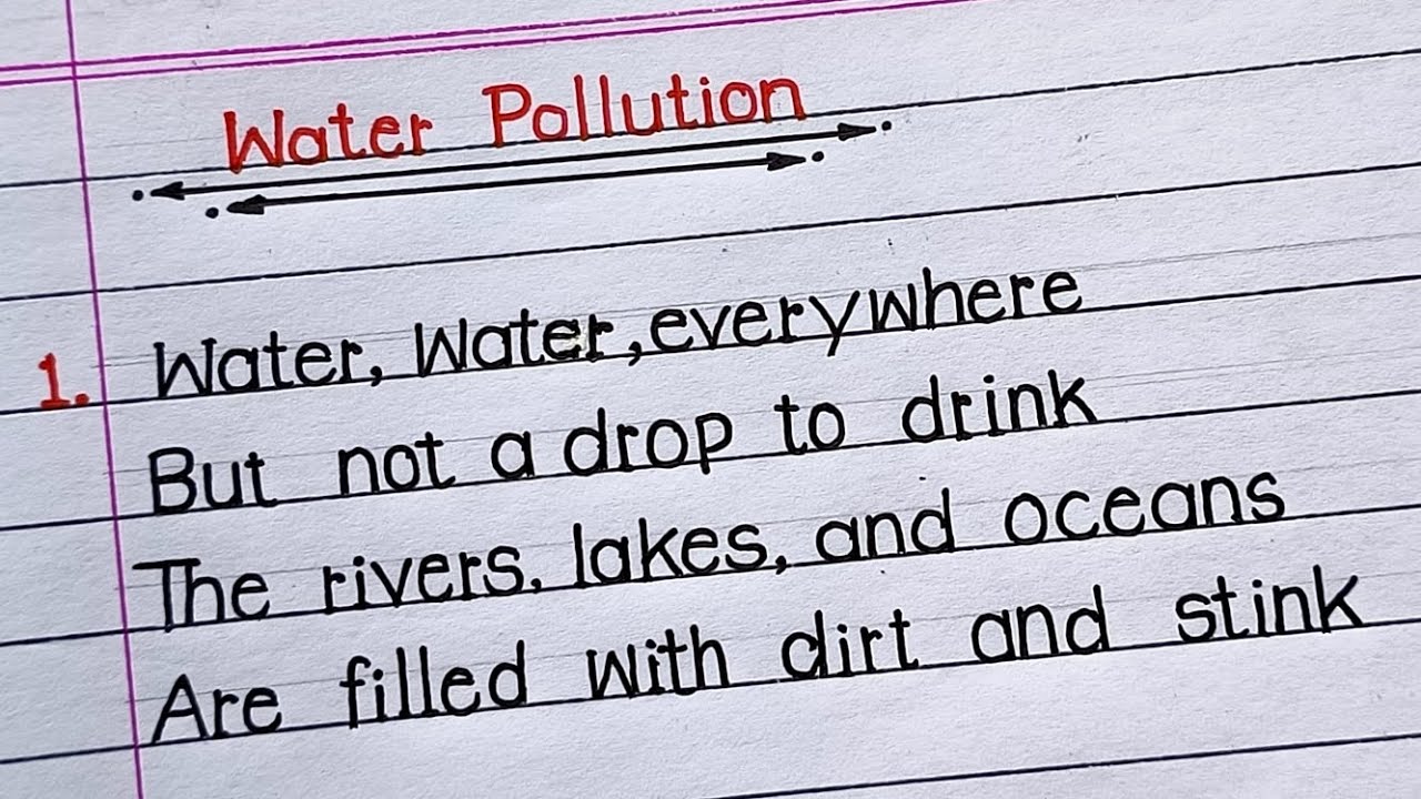 Water pollution speech in English | water pollution writing video # ...