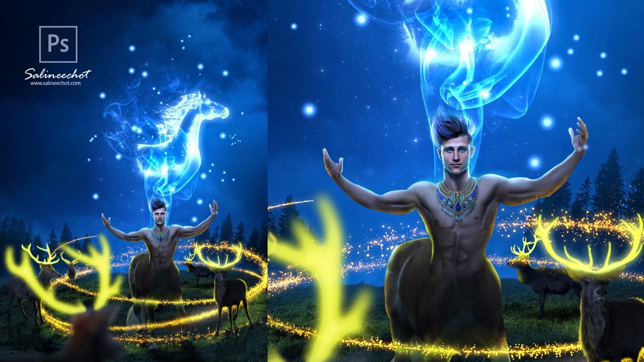 Magic centaur sorcerer casting a powerful arcane magic #SpeedArt - YouTube