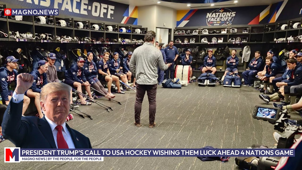 President Trump calls the Hockey Team ahead USA vs. Canada 4 Nations ...