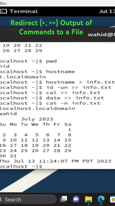 Linux Output Redirection To a File - YouTube