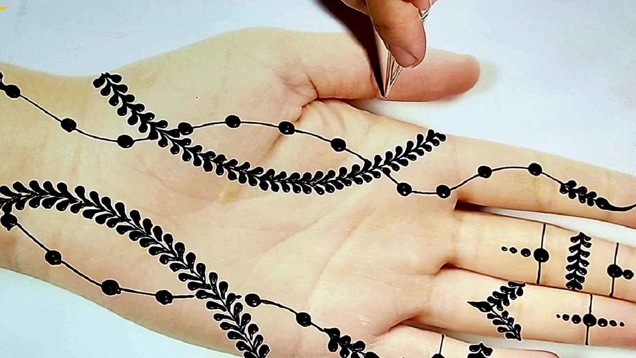 simple mehndi design Tutorial || Easy Henna Design For Ramadan ...
