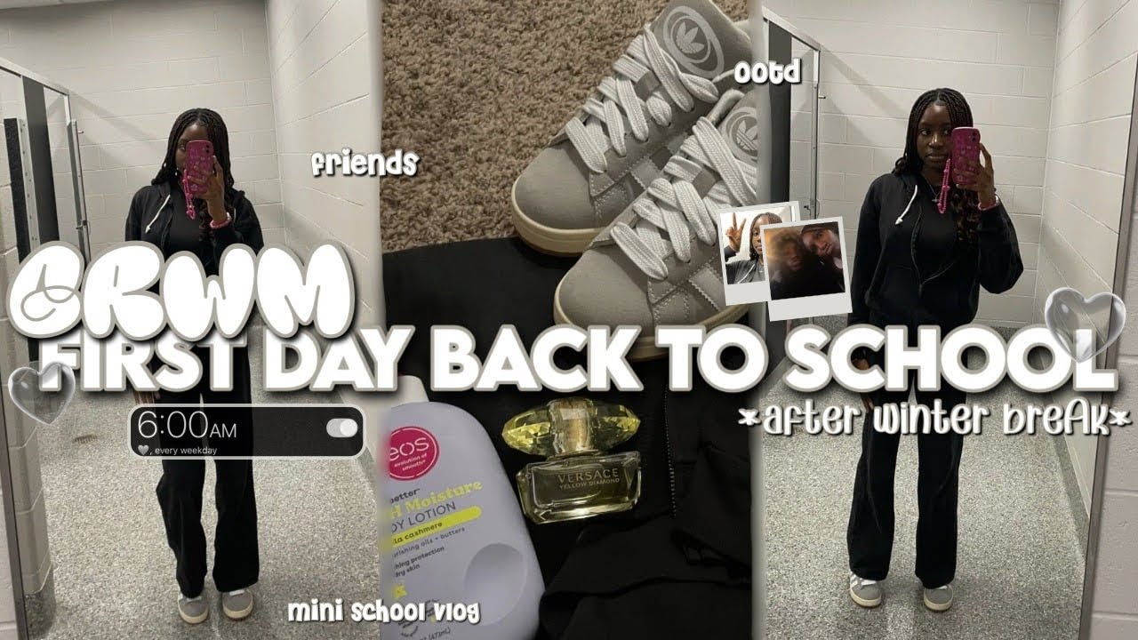 GRWM: FIRST DAY BACK TO SCHOOL *after winter break* || ootd, grwm, mini ...