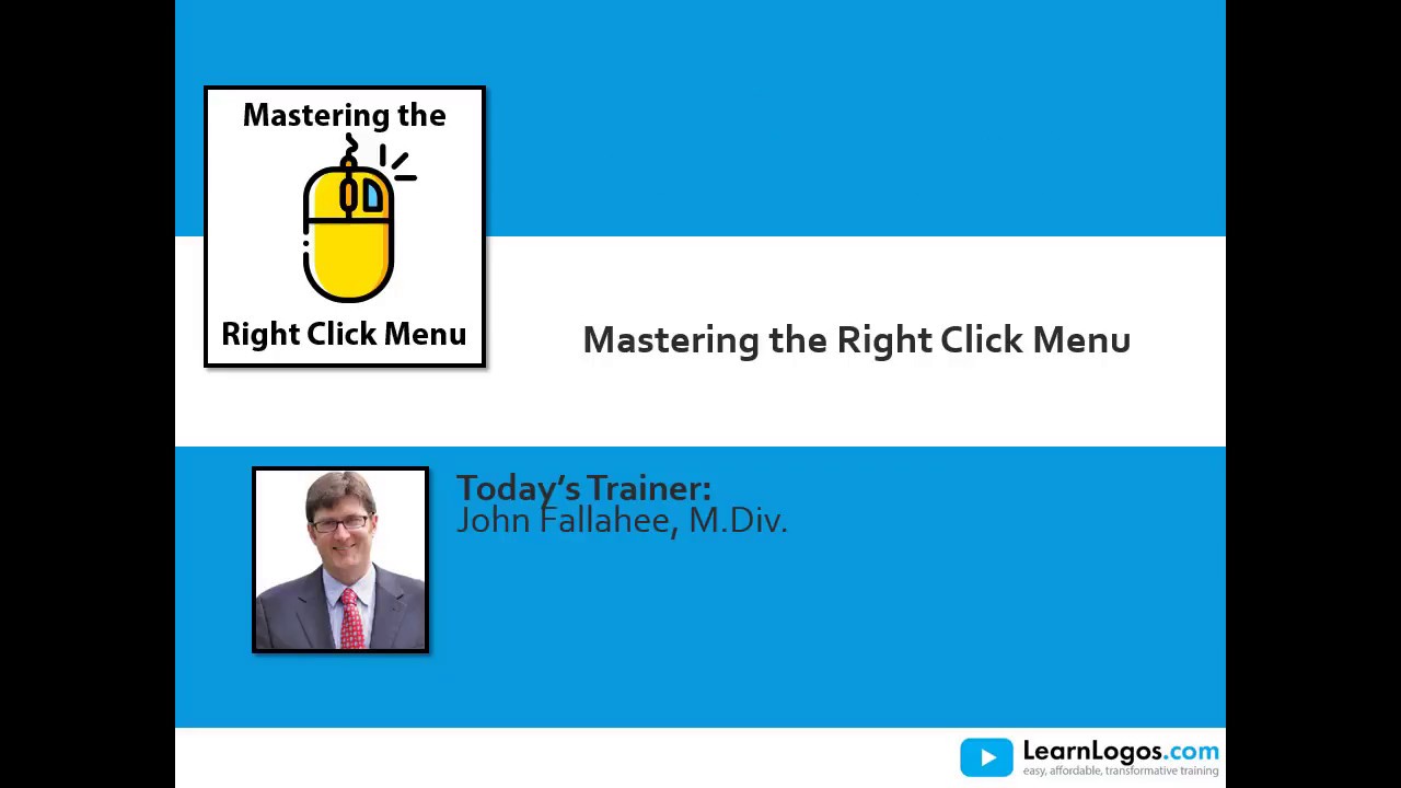 Mastering the Right Click Menu (Sneak Preview) - YouTube