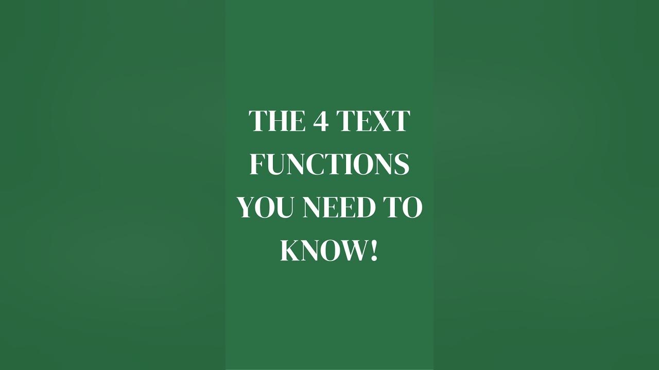 Master the 4 Essential Excel Text Functions: TEXTSPLIT, TEXTJOIN, TEXTBEFORE & TEXTAFTER - YouTube