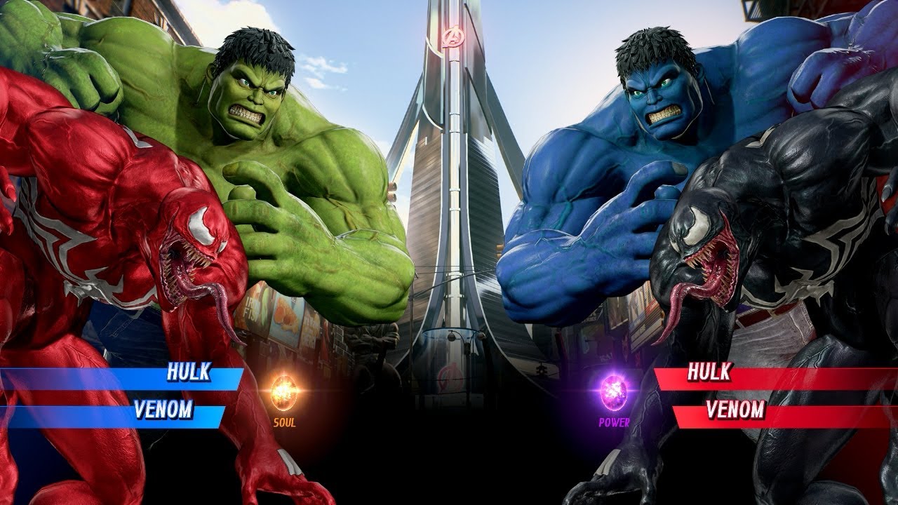 Hulk & Red Venom VS Blue Hulk & Venom - Marvel vs Capcom Infinite - YouTube