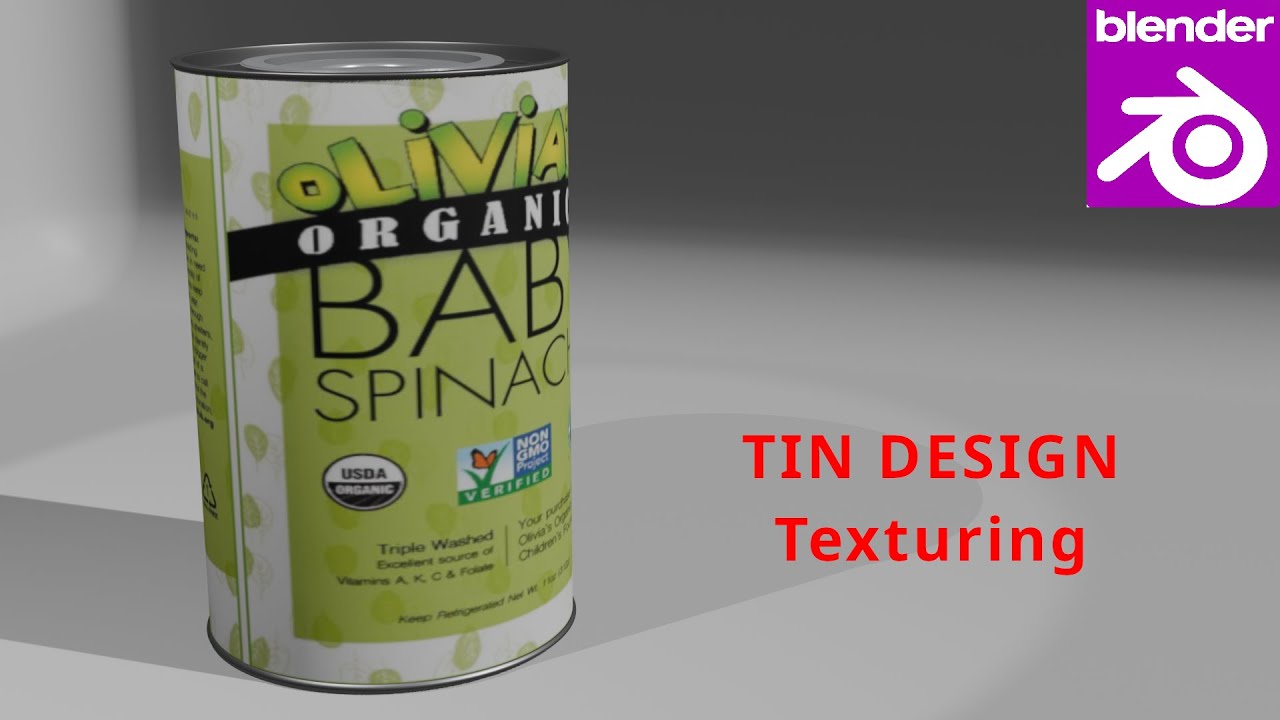 How to Design a Spinach Tin Can Label in Blender | Beginner-Friendly ...