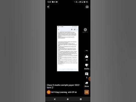 class 9 math sample paper 📜 2022 term 2 - YouTube
