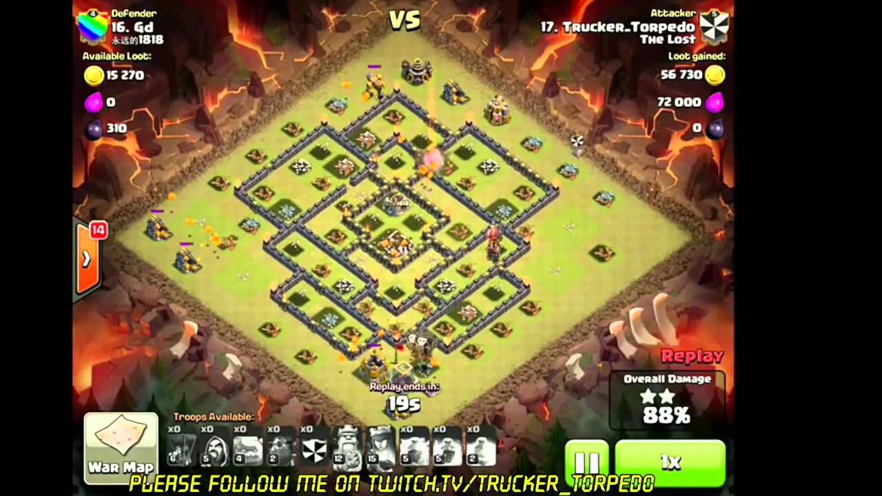 Shatter attack 3* war attack in Clash of Clans - YouTube