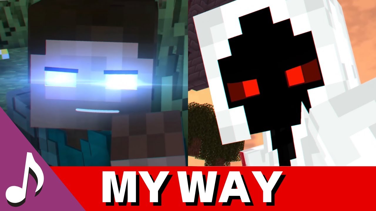 MY WAY" [SashaMT Animations Minecraft Music Video] ♪ Herobrine VS ...