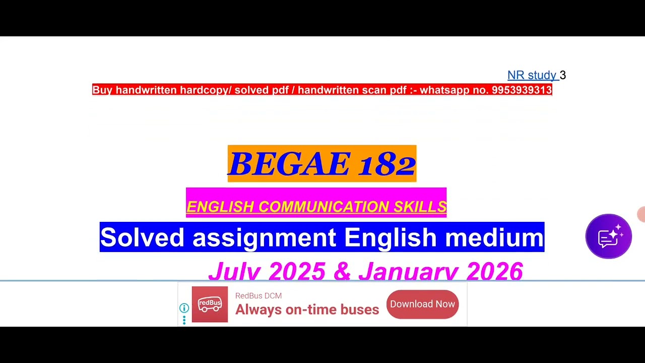 BEGAE - 182 All IGNOU SOLVED ASSIGNMENT ( Sample Paper ) AVAILABLE 2025 ...