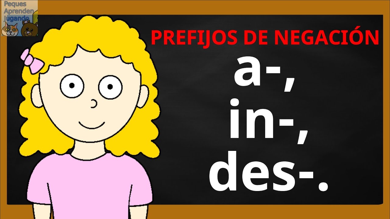 Prefijos de negación para niños A- , in- , des- Video de Peques ...