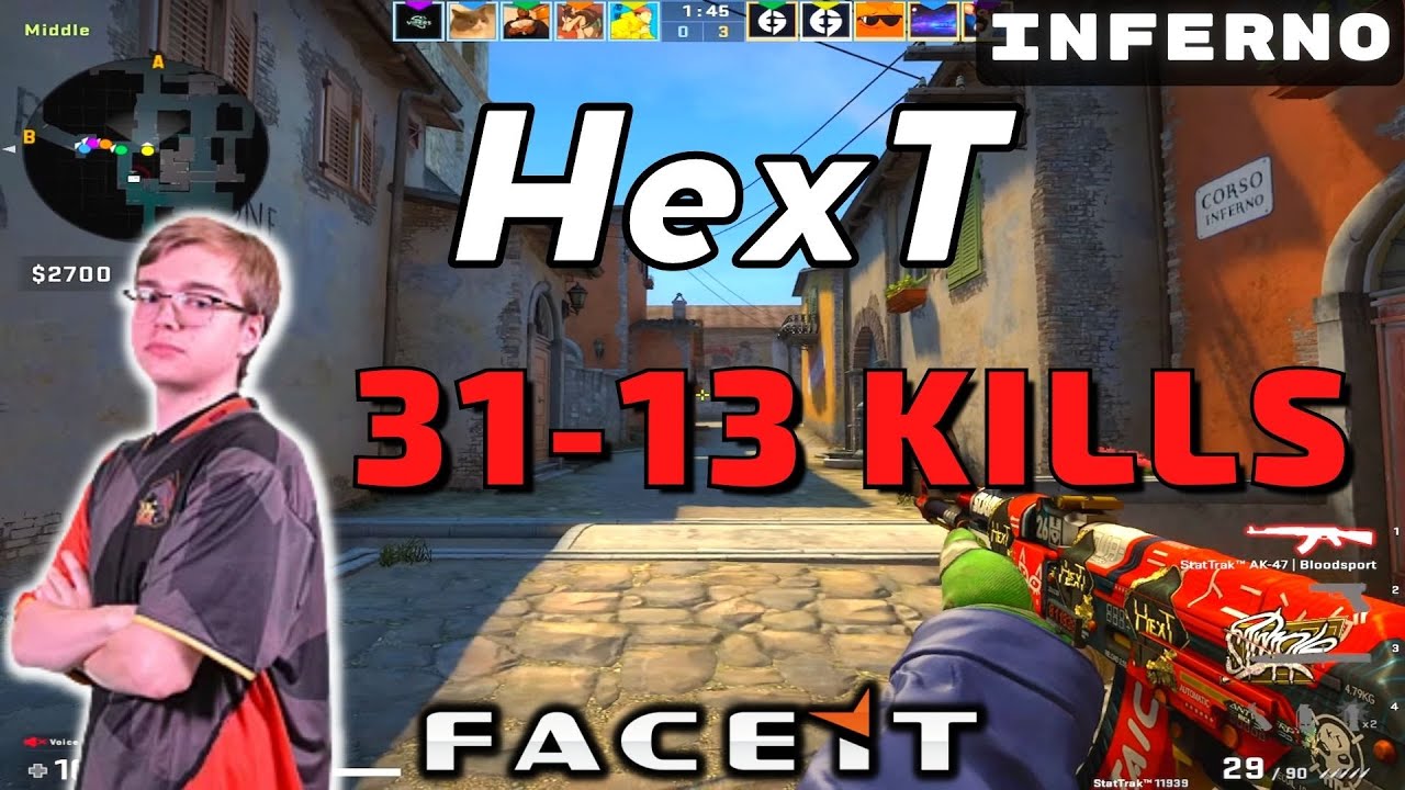 CSGO POV Evil Geniuses HexT (31-13) Inferno 𝙒𝙞𝙣 (16-5) / Faceit 03.01.2023 - YouTube