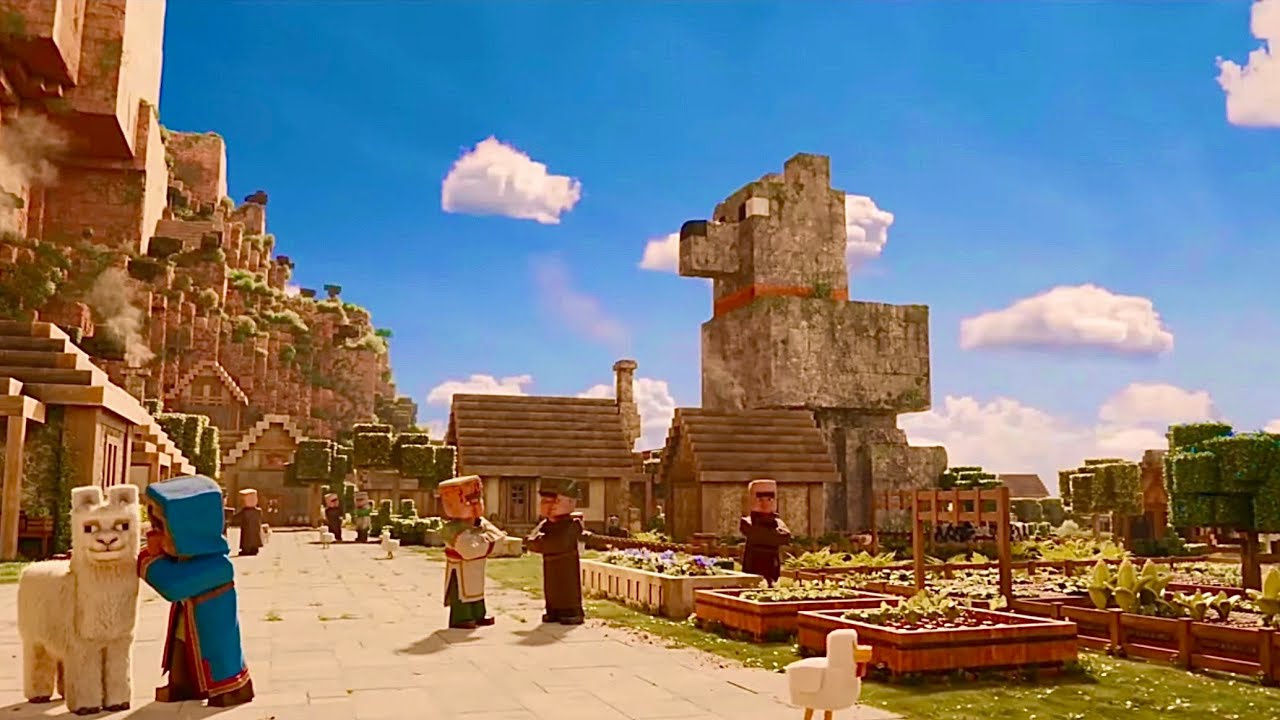A stroll through Midport village official scene (a Minecraft movie ...