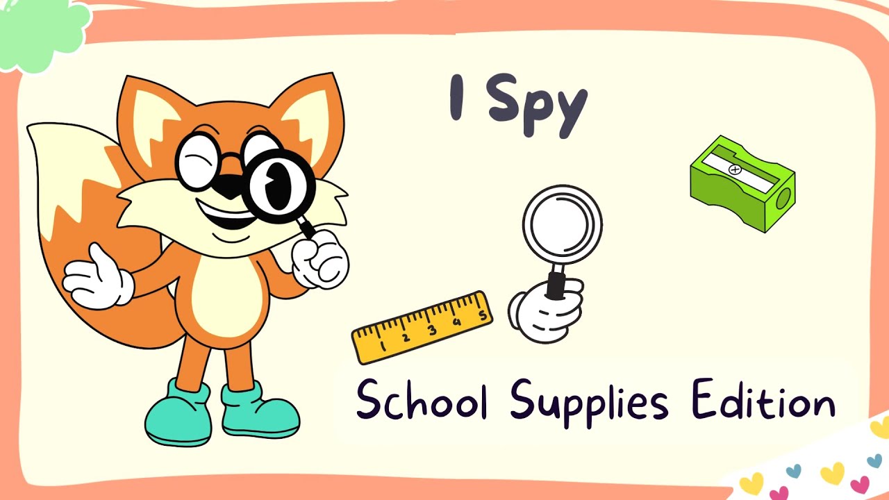 I Spy | School Supplies | A1-A2 ESL - YouTube
