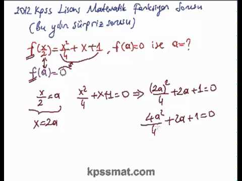 2012 KPSS Matematik fonsiyon sorusunun çözümü