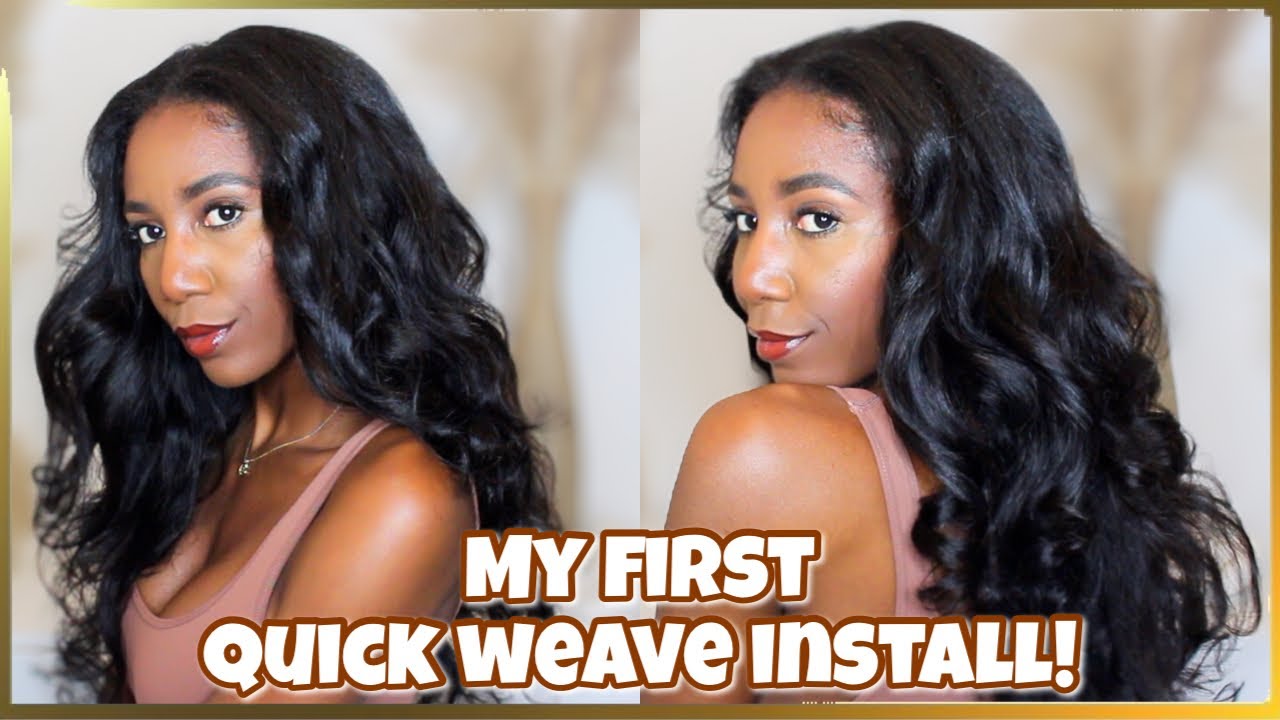 My FIRST Quick Weave! Middle Part, Versatile, Bouncy Curls Quick weave ...