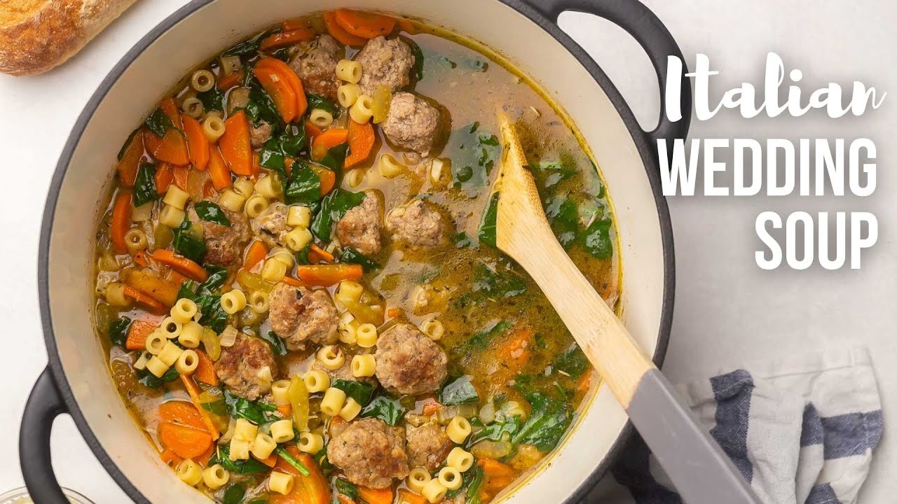 Italian Wedding Soup with homemade meatballs | The Recipe Rebel - YouTube