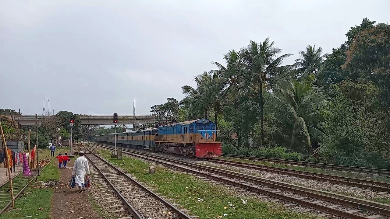 Kalni Express(774 down) Train of Bangladesh railway is passing ...