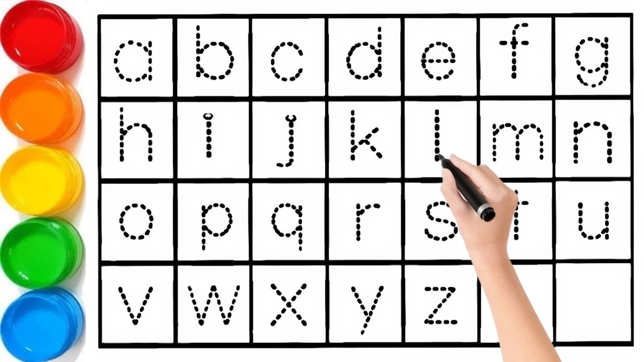 Let's Draw Small Letters Alphabet a to z, Easy Step by Step for Kids ...