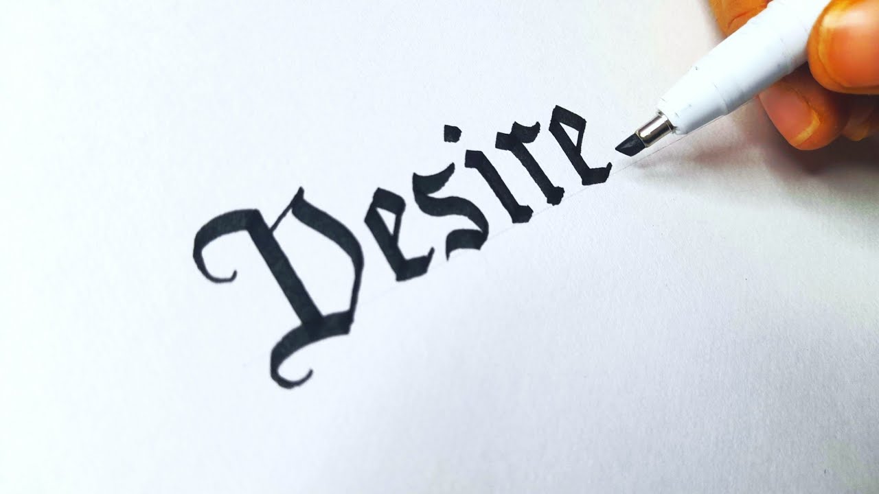 Easy Calligraphy words for Beginners How to write Gothic Calligraphy ...