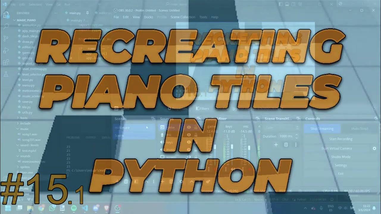 Let's make a piano tiles recreation in python #15.1 - YouTube