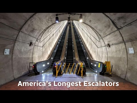 A ride on America's longest escalators (Wheaton Metro in MD) - YouTube