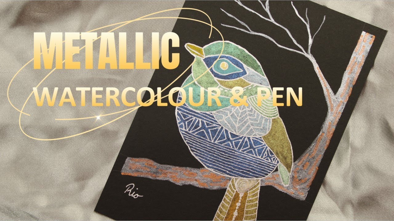 What to do with Metallic watercolour paint & pens - YouTube