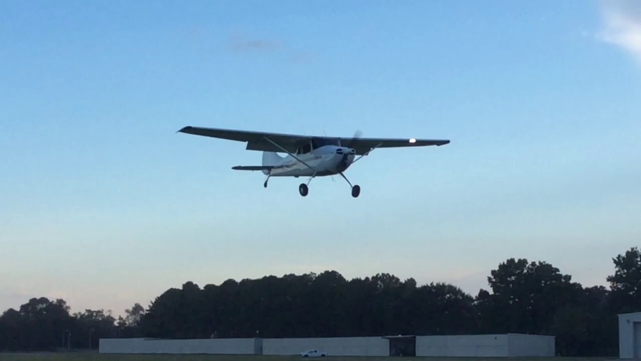 Cessna 170B Landing 36 Grass Decatur Pryor Field - YouTube