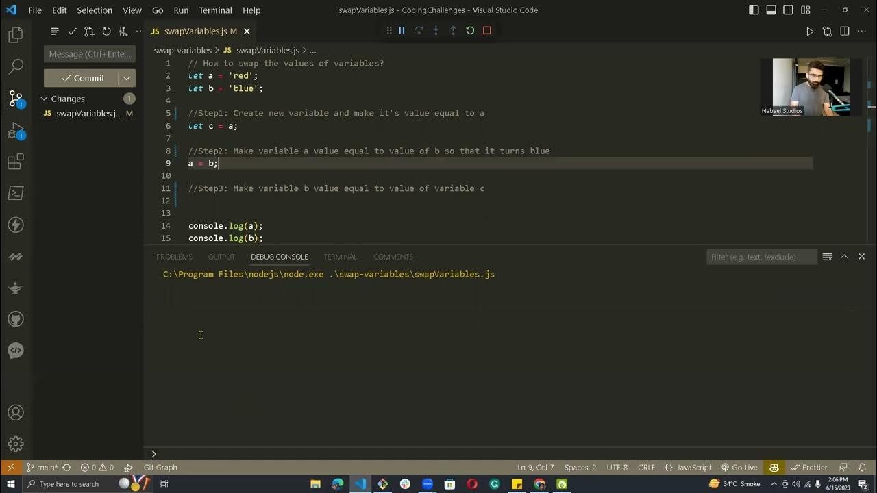 Coding Challenge #1 | JavaScript | SwapVariables - YouTube