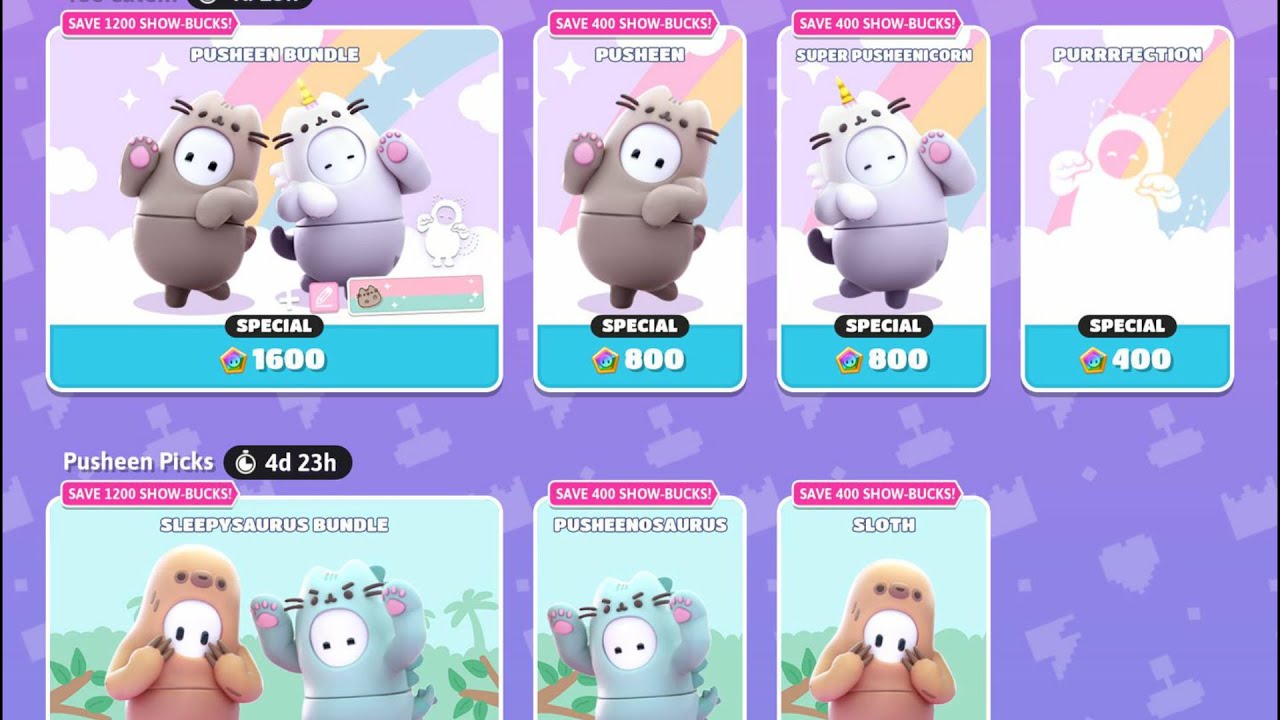Fall Guys SS4 - Too cute! & Pusheen Picks are now in the Item Shop ...