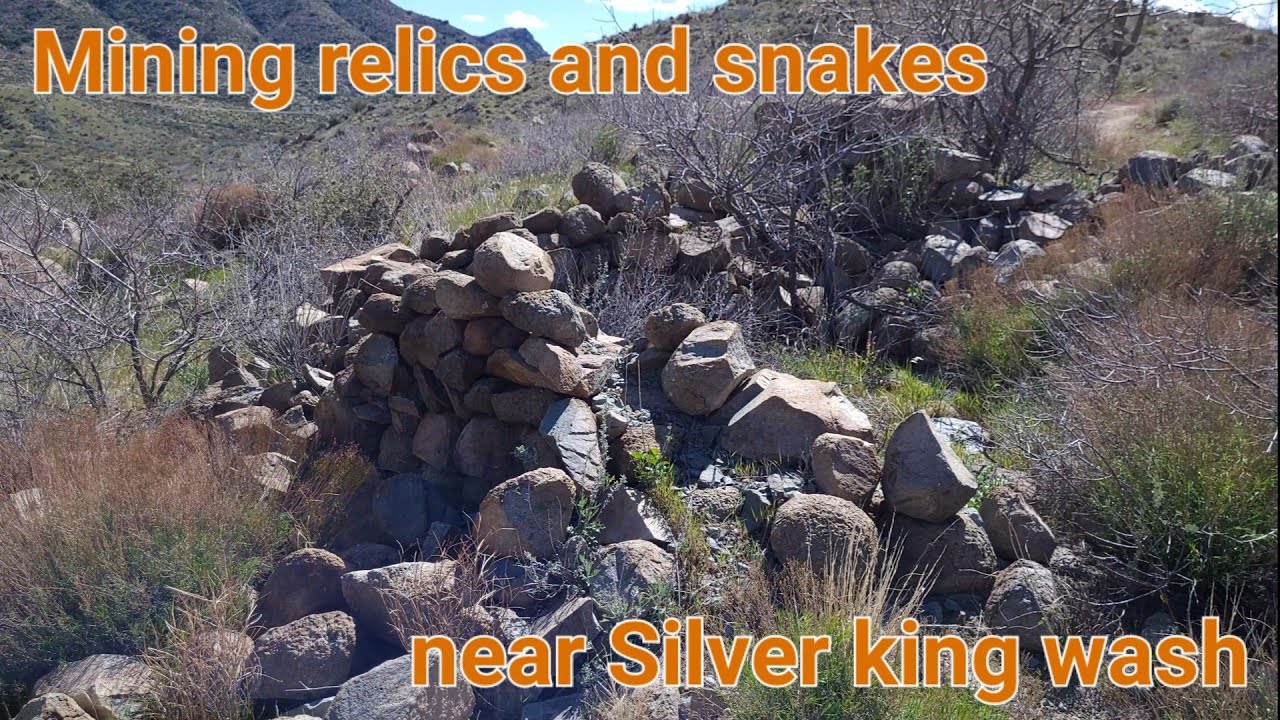 Mining relics and snakes in the Silver king wash area. - YouTube