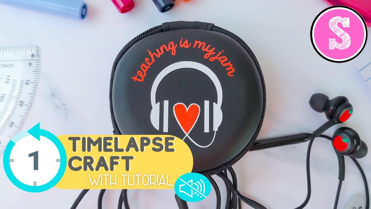 How to Customize Earbud Case with Adhesive Vinyl (Timelapse with ...