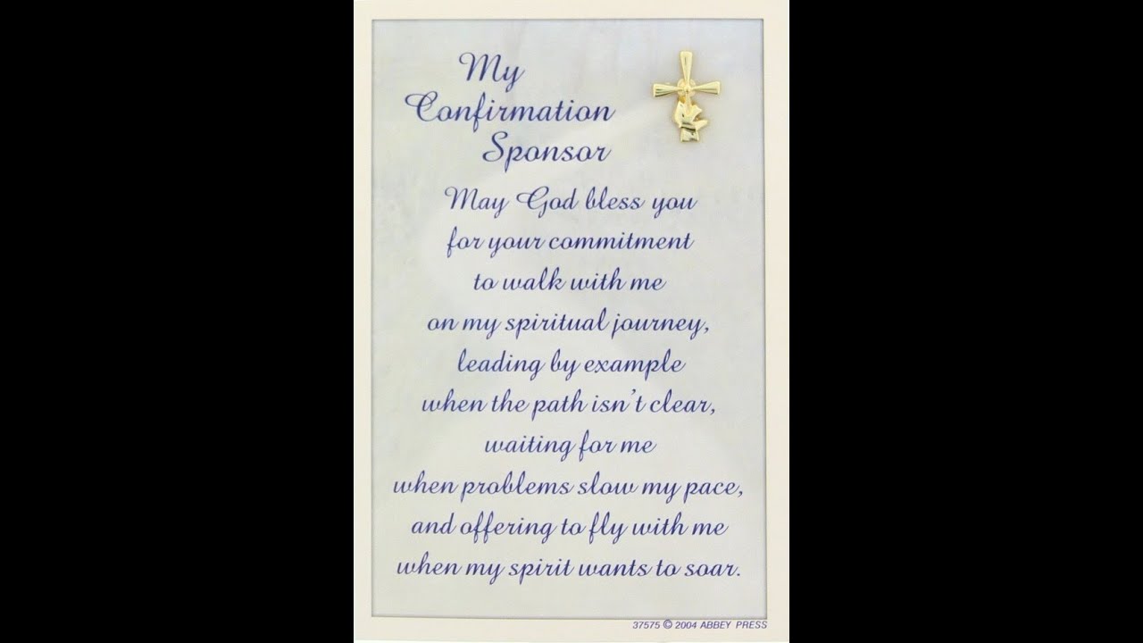 Confirmation Sponsor Gift Pin And Card AB1128 YouTube