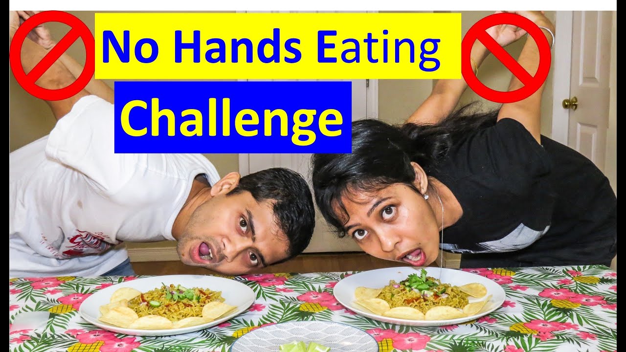Competitive hands free eating challenge | without hands food eating ...