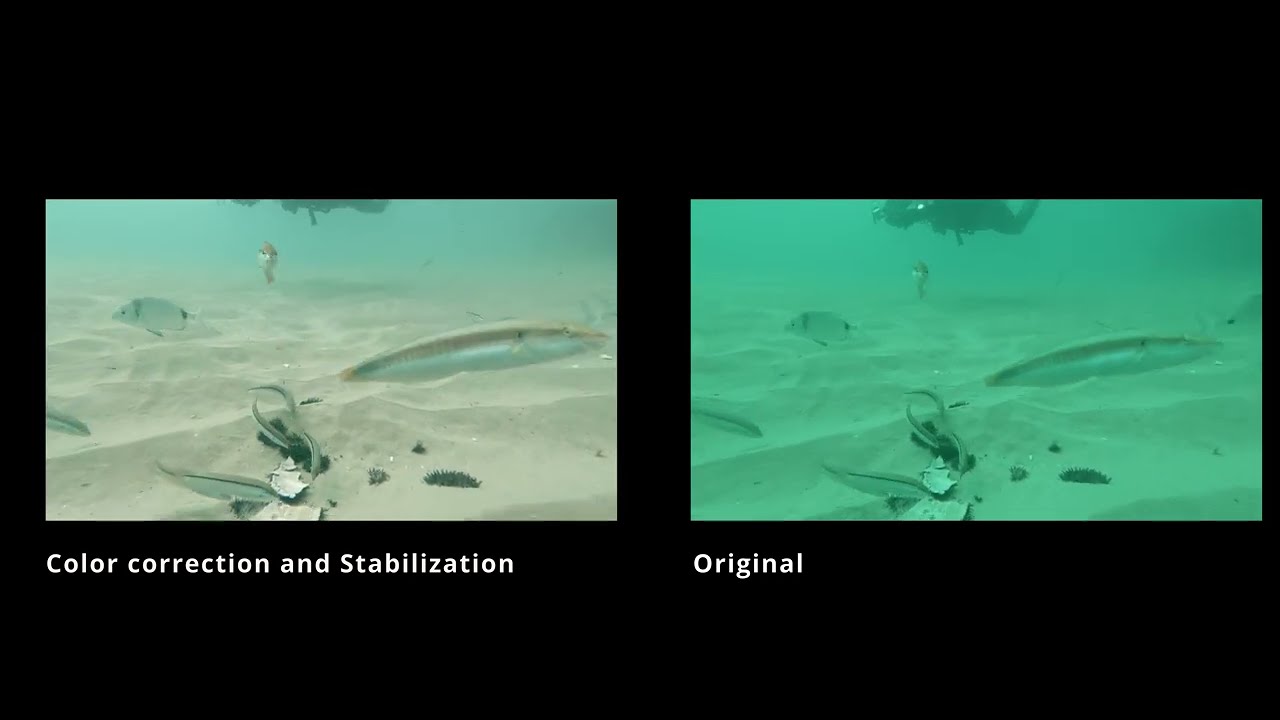 Underwater footage color correction demo. - YouTube
