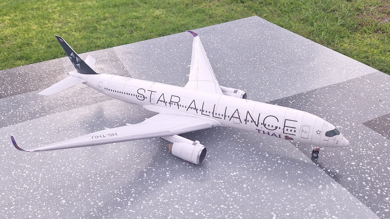 airbus a350-900 Thai star alliance | hermercraft paper model - YouTube