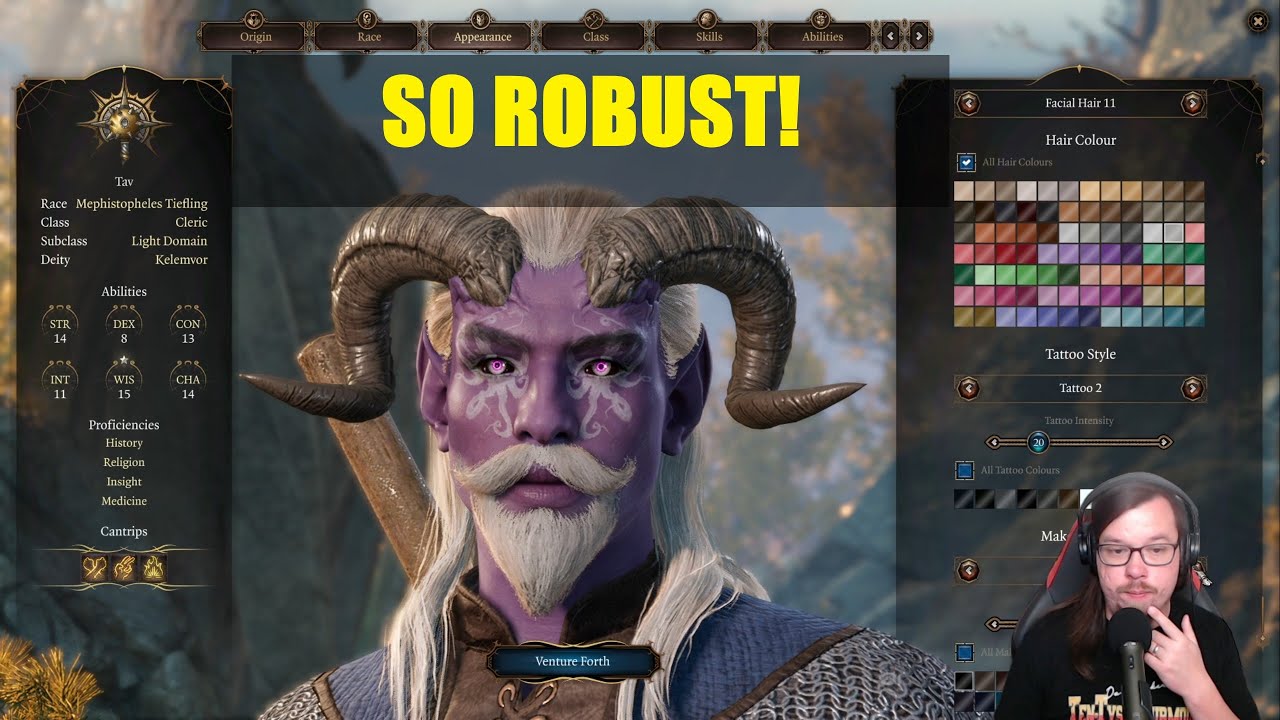Baldur's Gate 3 - Character Creation - Tiefling Cleric - YouTube