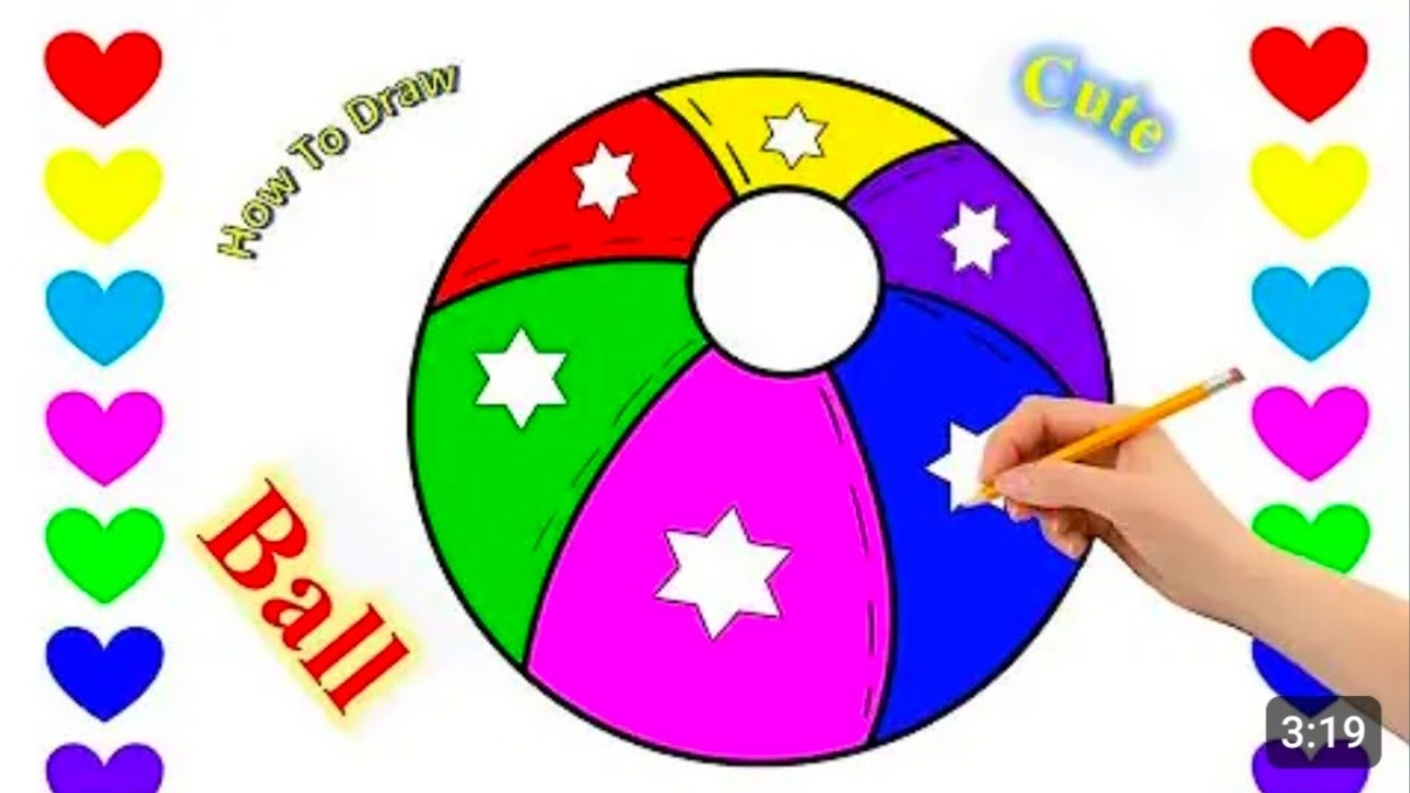 Cute ball🏀 drawing simple & easy / How 2 make a beautiful ball toddlers ...
