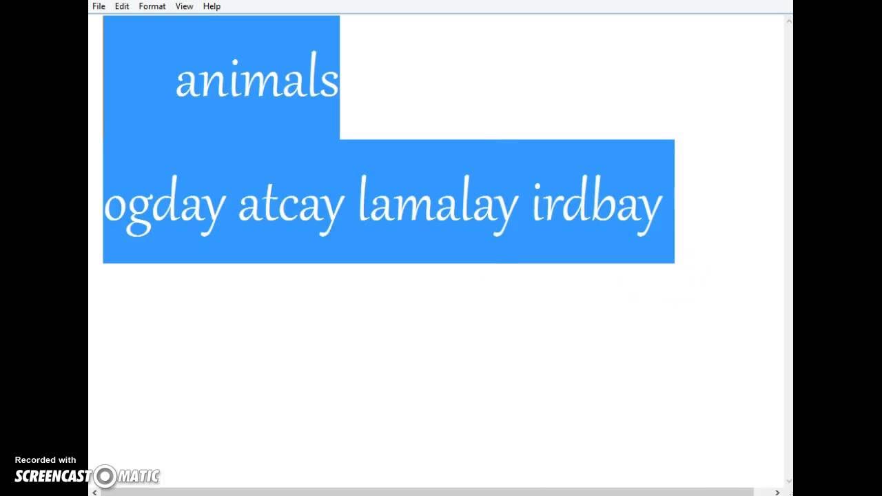 How to speak Pig Latin - YouTube